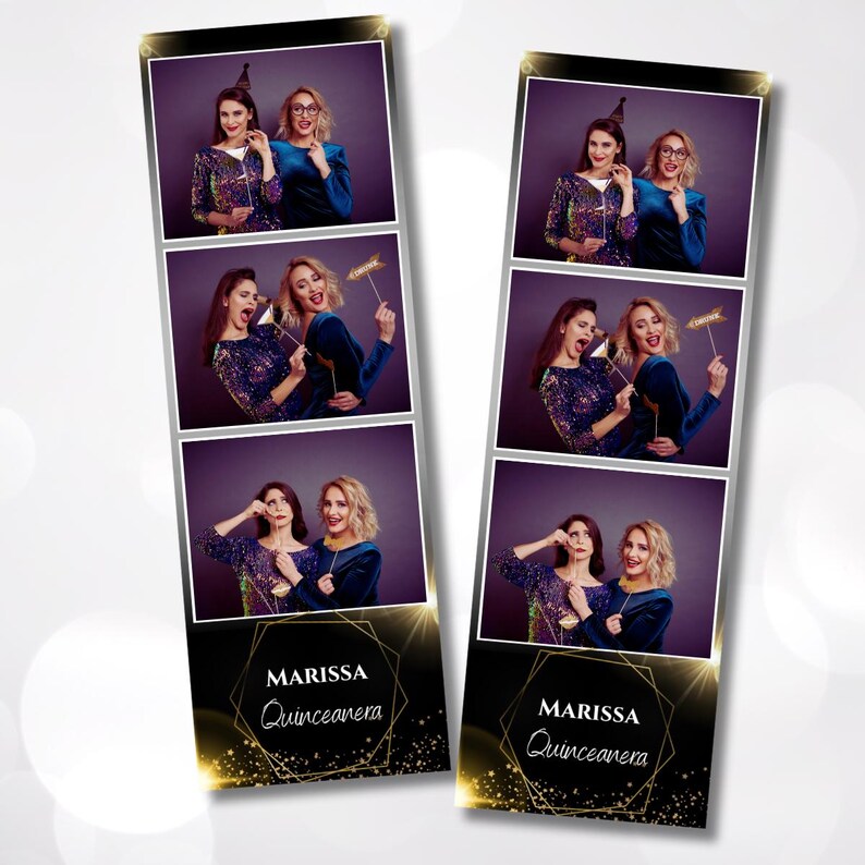 Wedding Photo Booth Template Wedding Template Black and Gold Template ...
