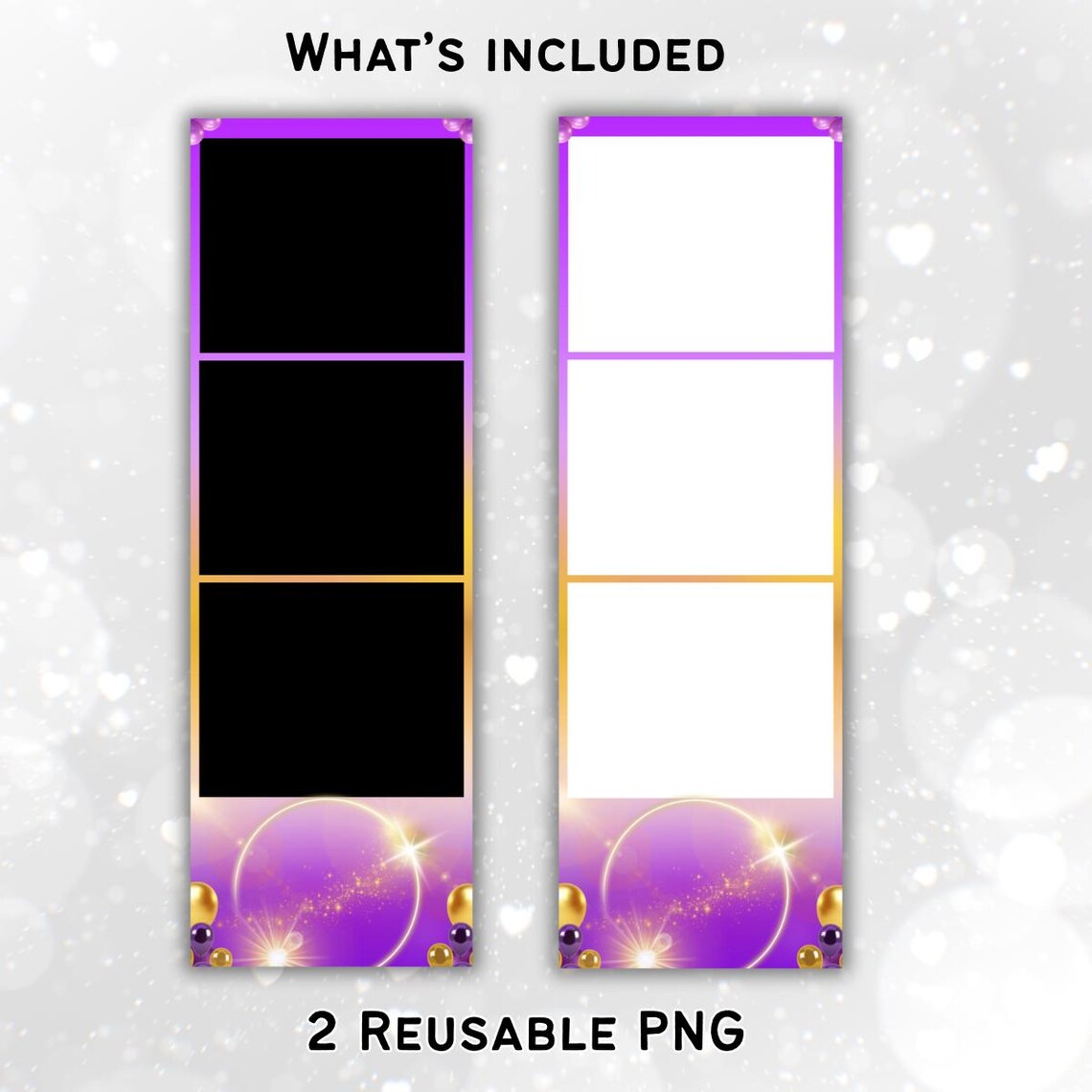 Birthday Photo Booth Template Photobooth Wedding Template Purple ...