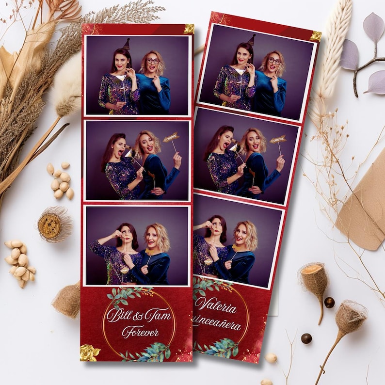 Wedding Photo Booth Template Wedding Template Red Template Photobooth ...