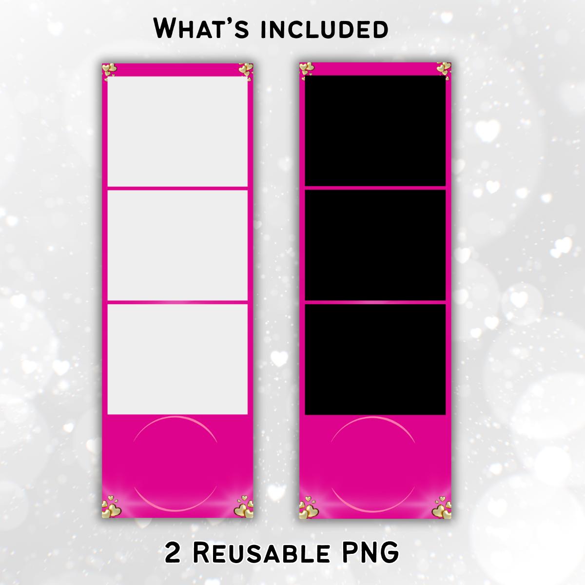 Pink Photo Booth Template Pink Wedding Template Hot Pink Template ...