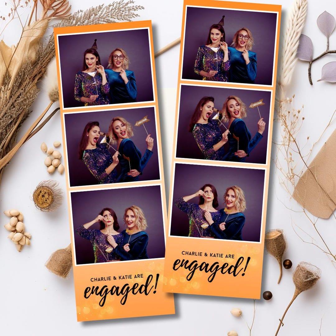 Orange Photo Booth Template Wedding Template Fall Template Custom ...