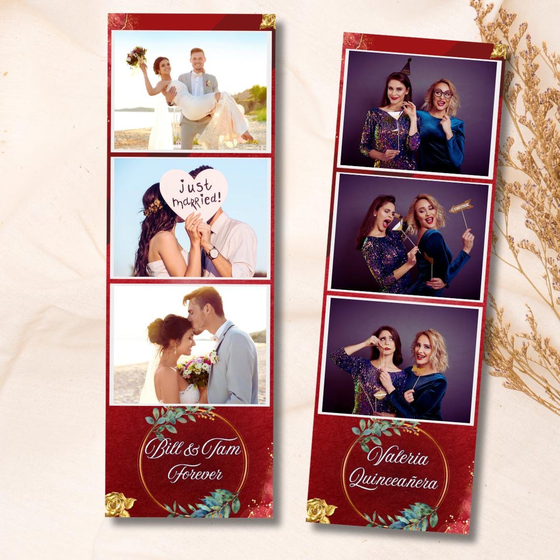 Wedding Photo Booth Template Wedding Template Red Template Photobooth ...