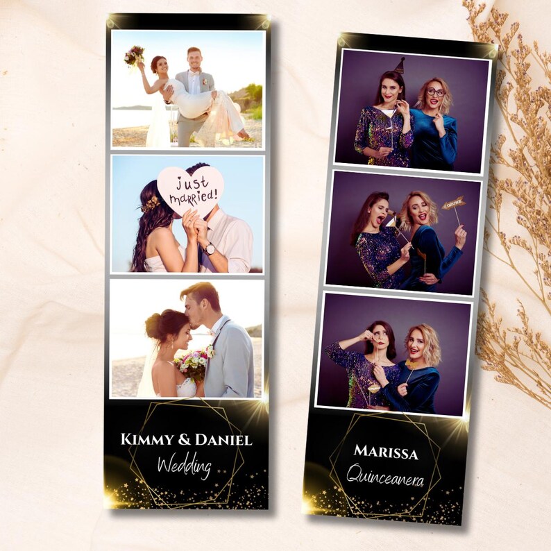 Wedding Photo Booth Template Wedding Template Black and Gold Template ...
