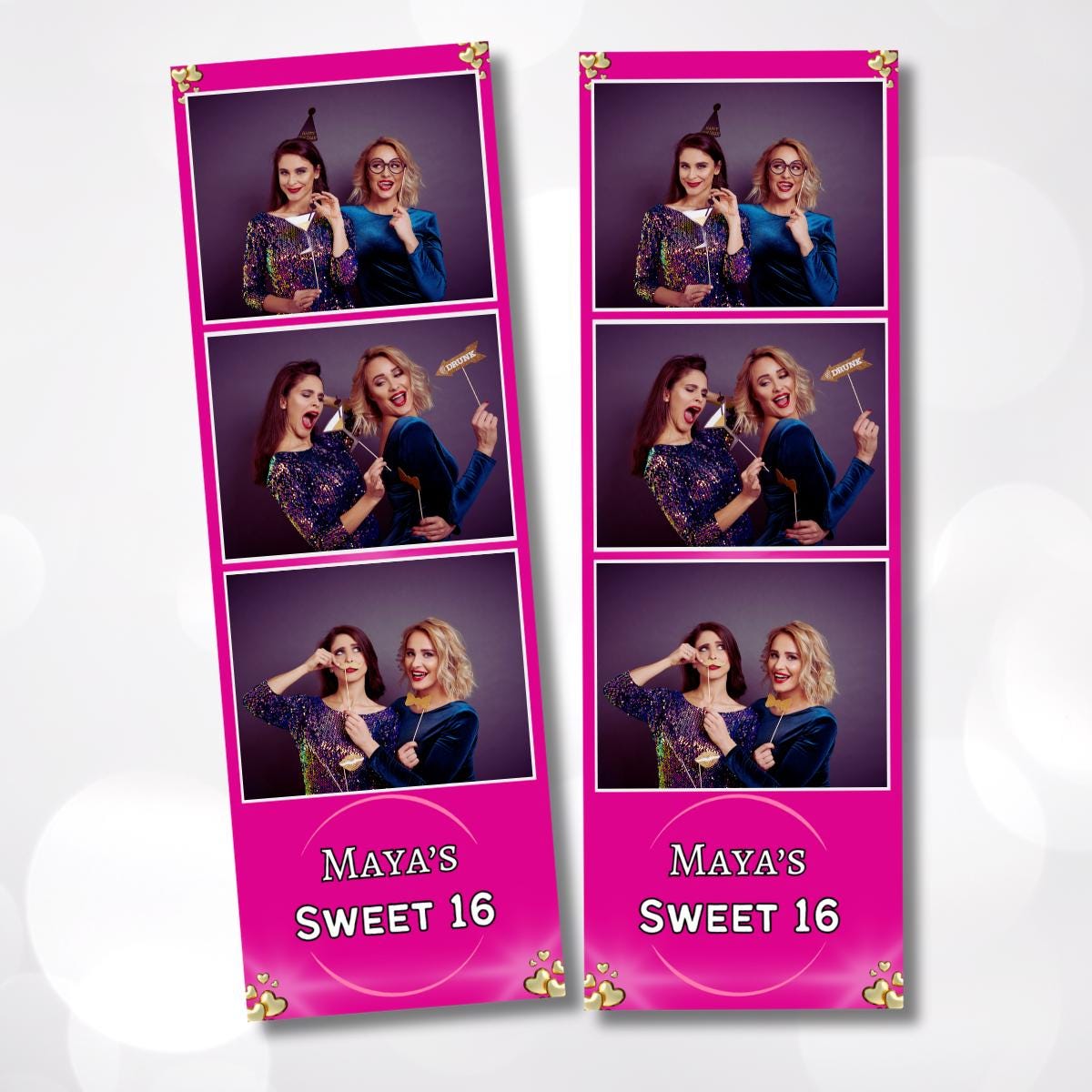 Pink Photo Booth Template Pink Wedding Template Hot Pink Template ...