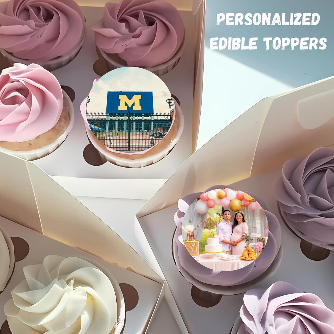 Custom Edible Toppers Party Cupcake Decor Cookie Frosting Photo Top ...