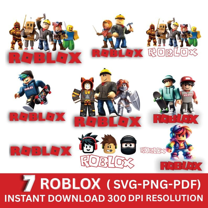 Roblox SVG Bundle: Gaming PNG Clipart (digital Download) - Etsy