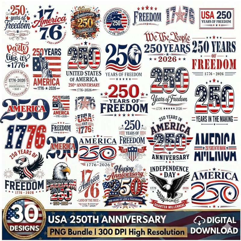 250 Years Stencil - Etsy