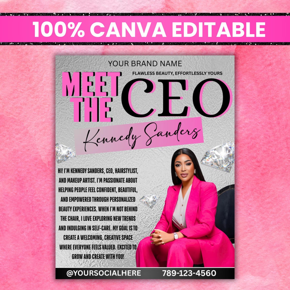 Meet the CEO Flyer Template, Editable Beauty Flyer (canva Editable) - Etsy