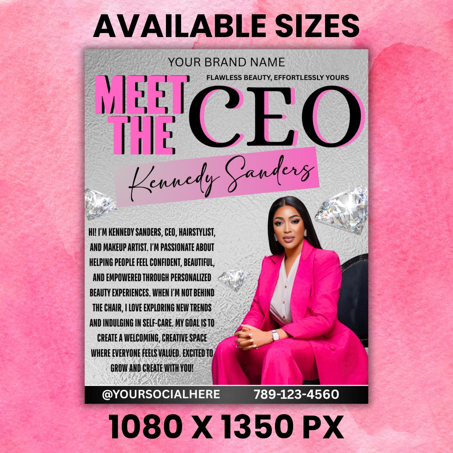 Meet the CEO Flyer Template, Editable Beauty Flyer (canva Editable) - Etsy