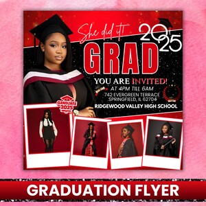 Graduation Party Flyer: Class of 2025 Announcement (canva Editable) - Etsy