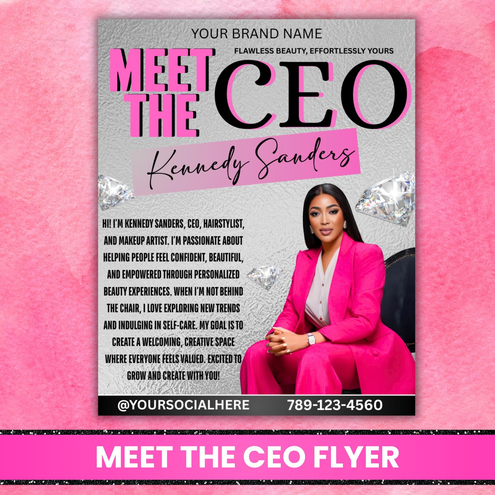 DIY Meet the CEO Flyer Template, Meet the CEO Flyer, Editable Beauty ...