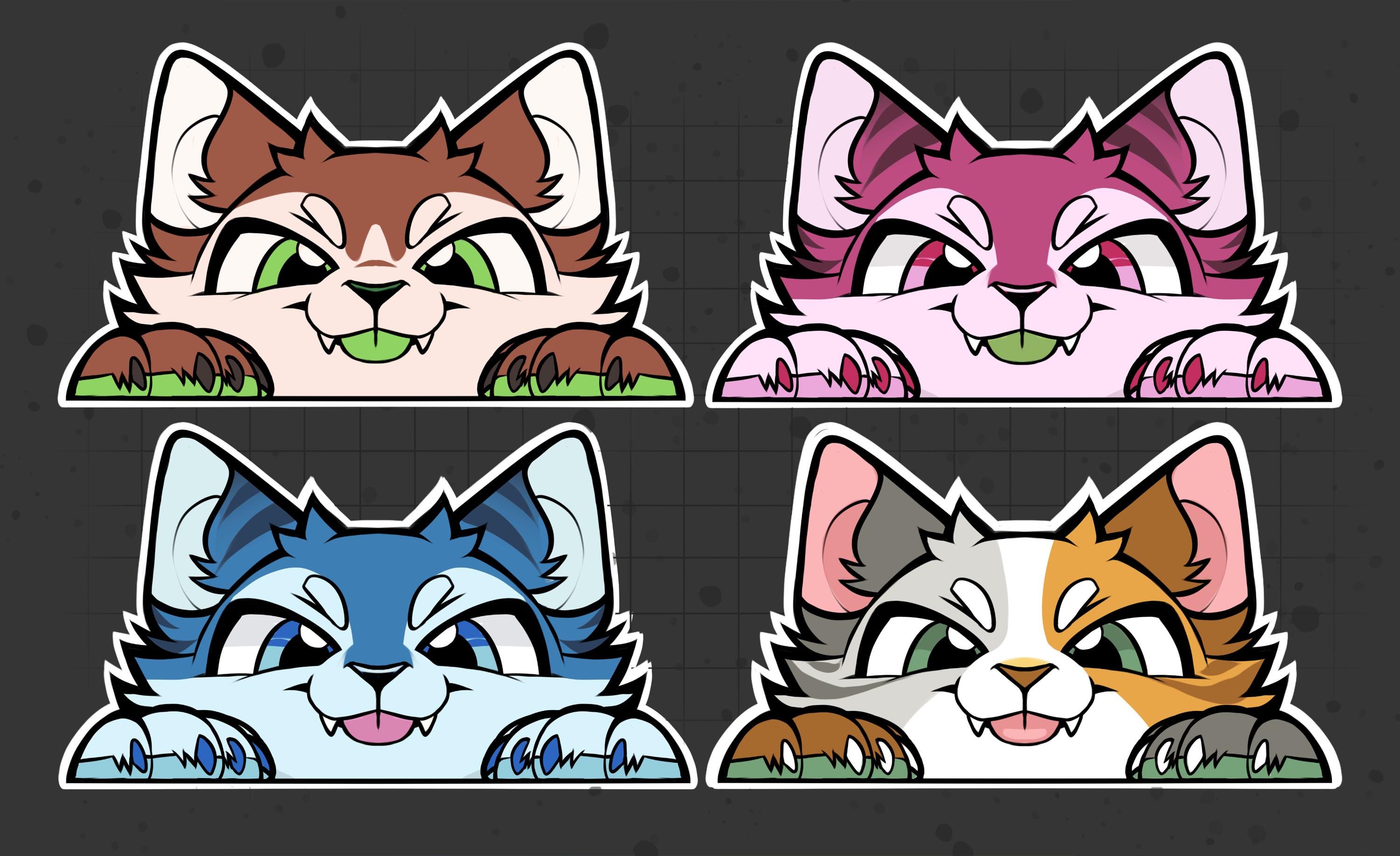 Furry Peeker Sticker Base [CAT!] - Etsy