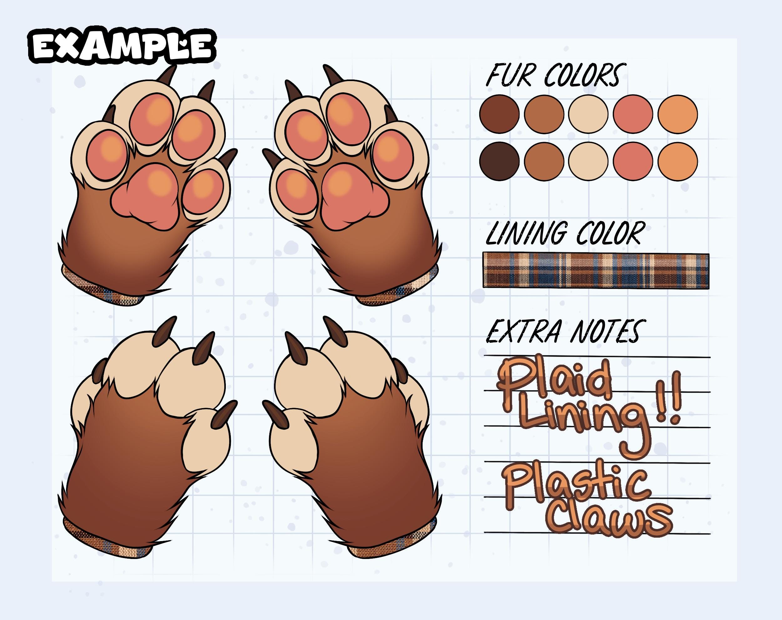 Fursuit Paw Reference Base | DIY Furry Digital Coloring Page - Etsy