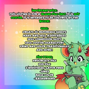 Novabeast Reference Sheet Base | Furry Art Coloring Page - Etsy