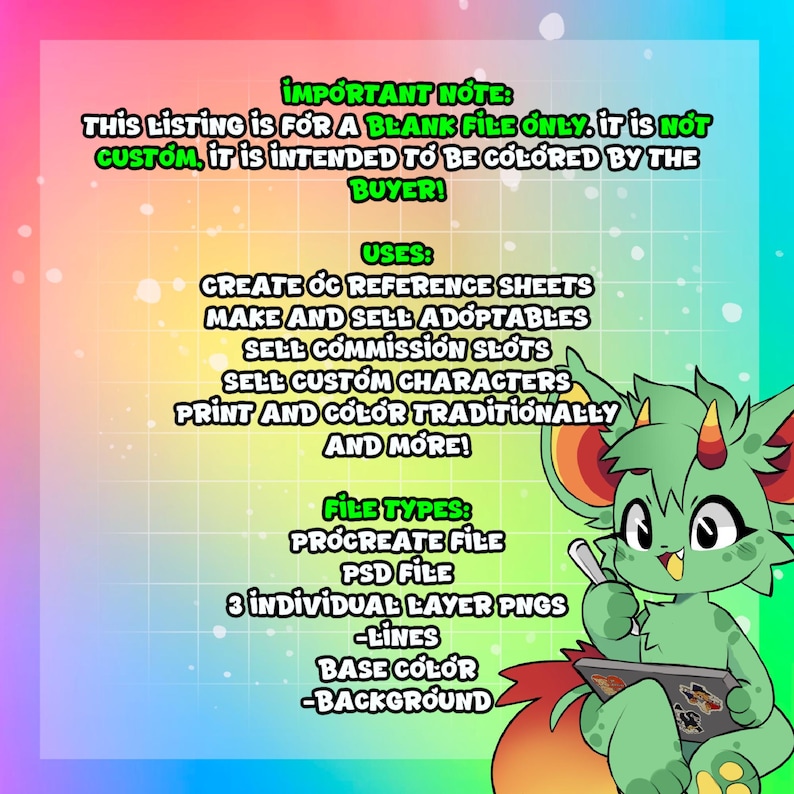 Novabeast Reference Sheet Base | Furry Art Coloring Page - Etsy Australia