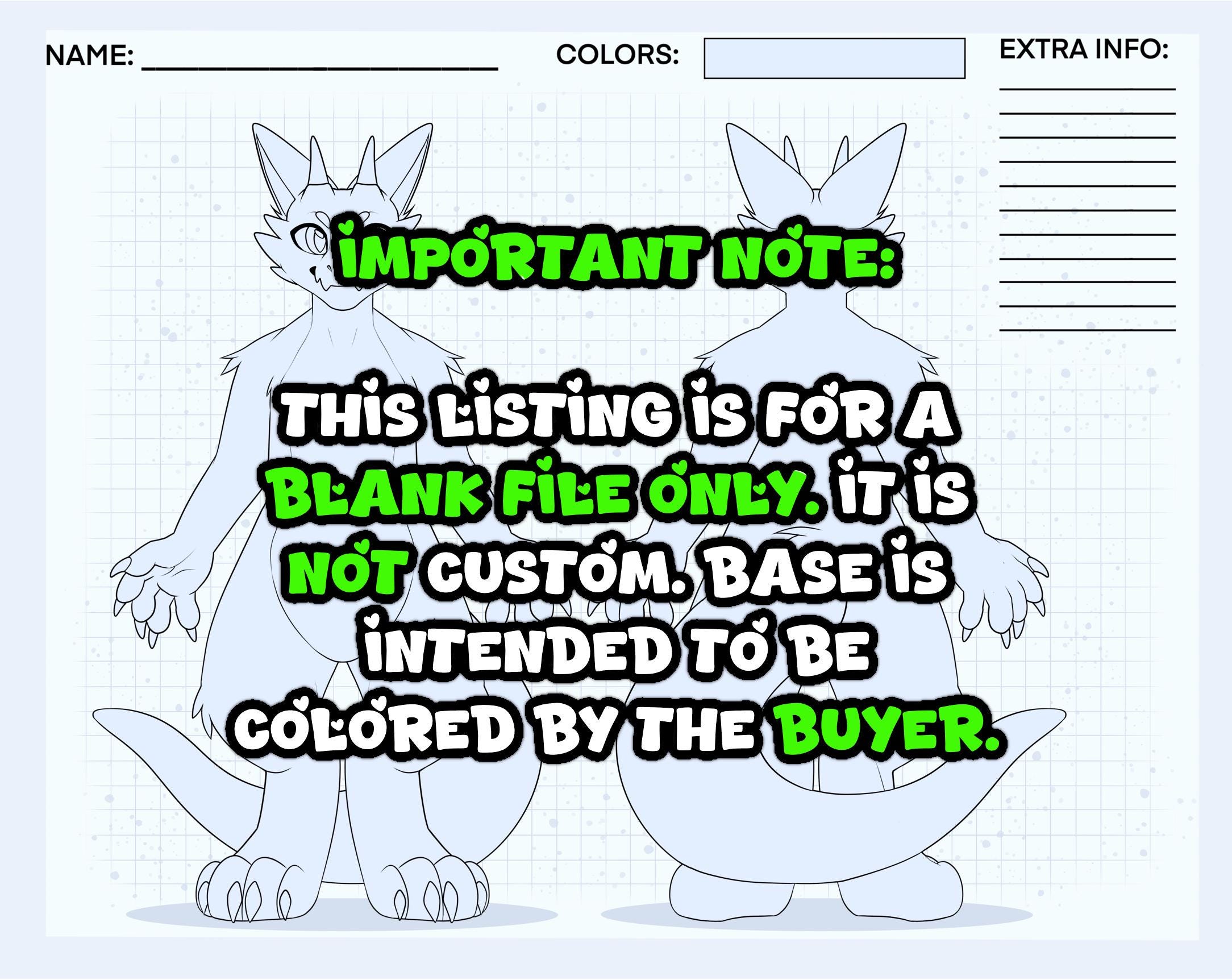 Kobold Reference Sheet Base | Furry Art Coloring Page - Etsy