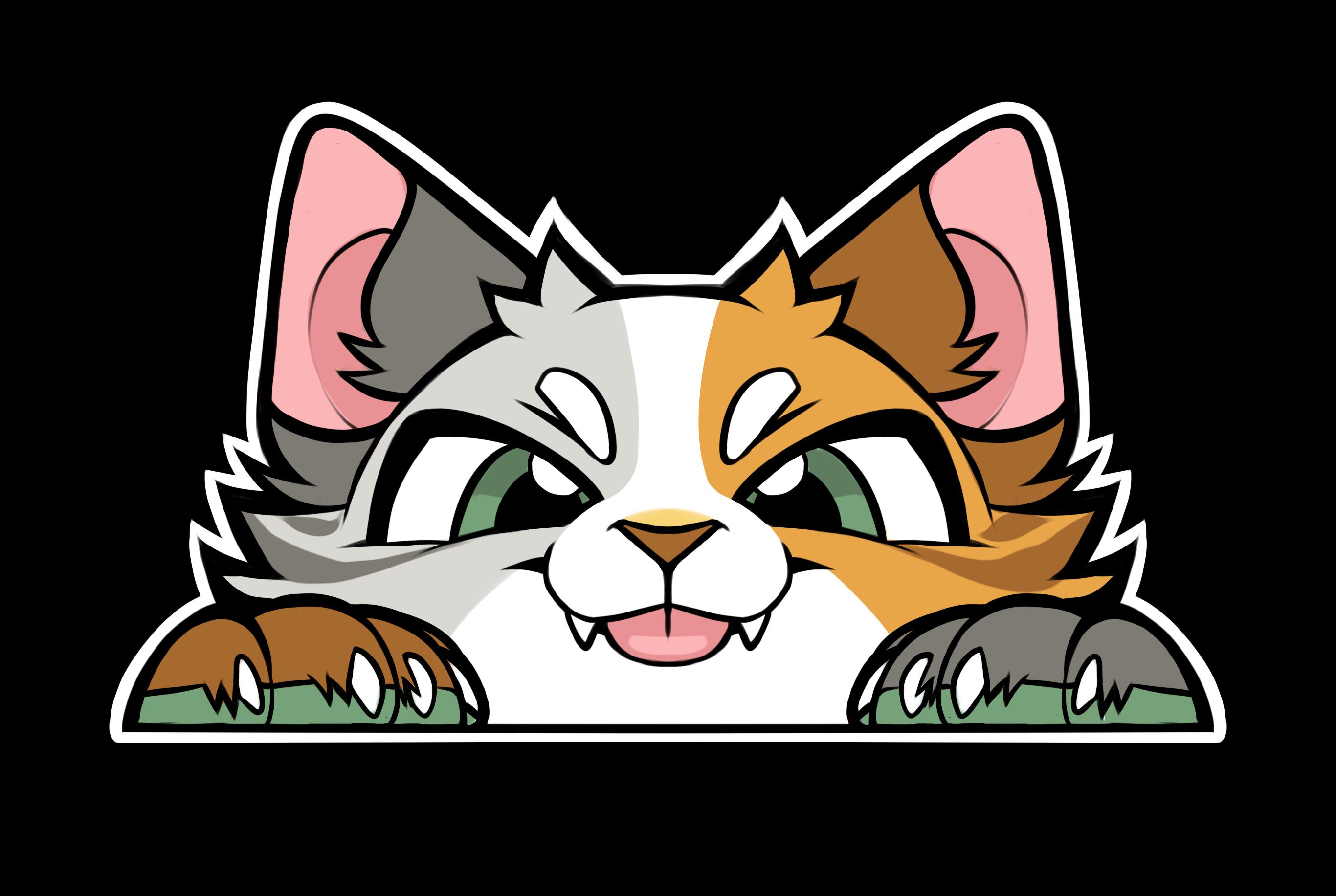 Furry Peeker Sticker Base [CAT!] - Etsy