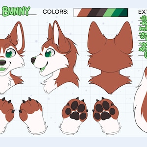 Wolf Fursuit Reference Sheet Base | DIY Furry Coloring Page - Etsy