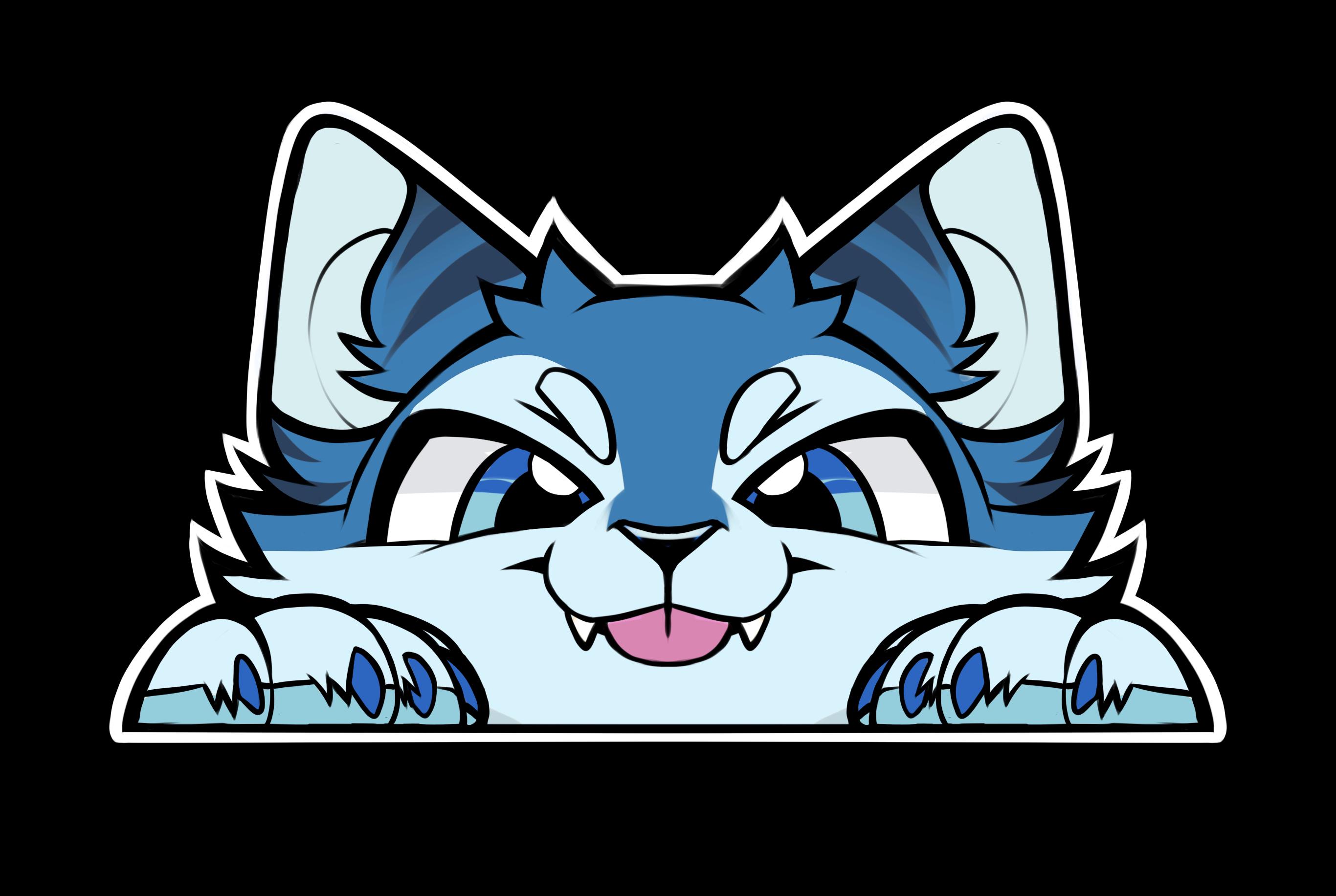Furry Peeker Sticker Base [CAT!] - Etsy