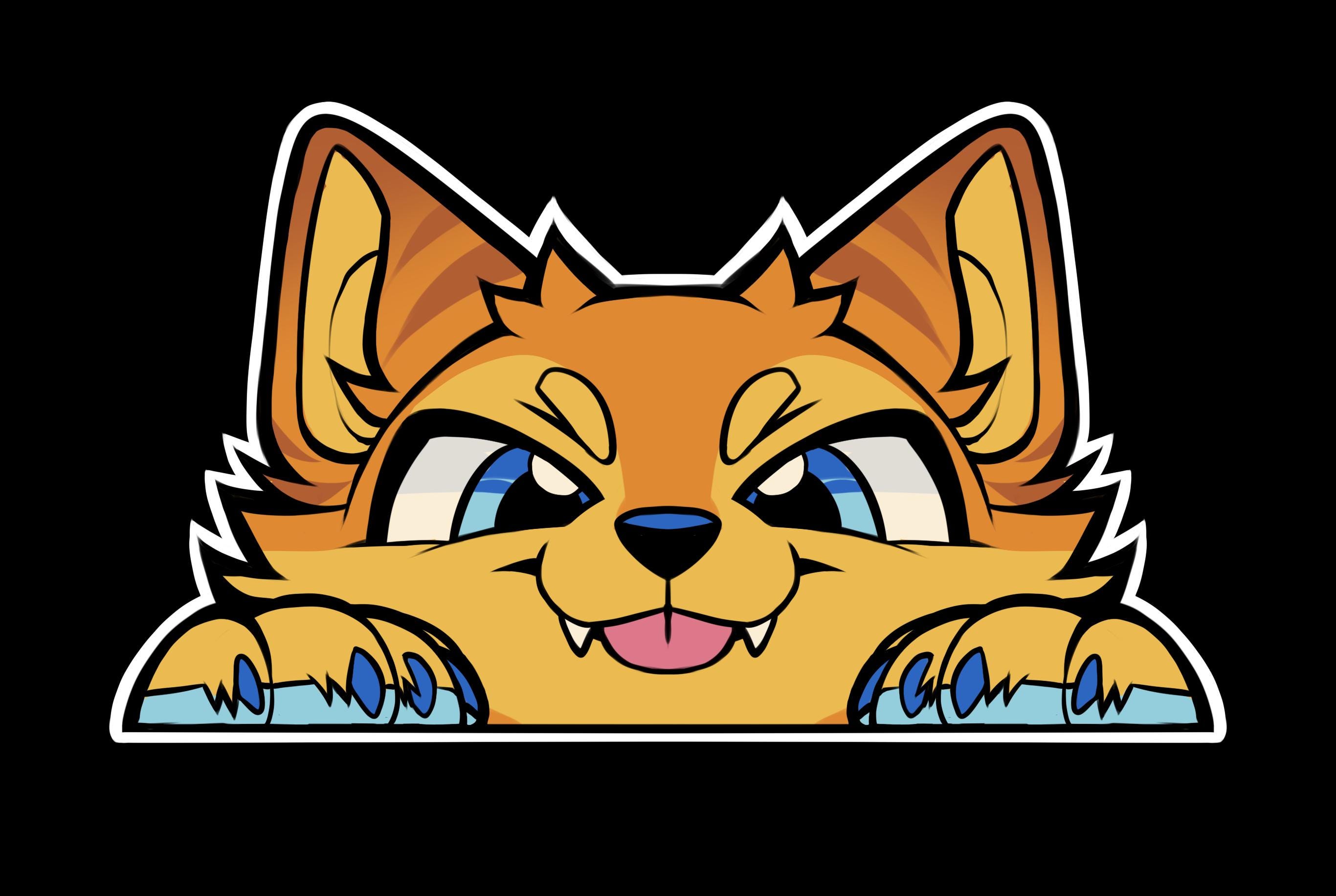 Furry Peeker Sticker Base [WOLF!] - Etsy