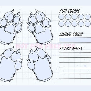 Fursuit Paw Reference Base | DIY Furry Digital Coloring Page - Etsy