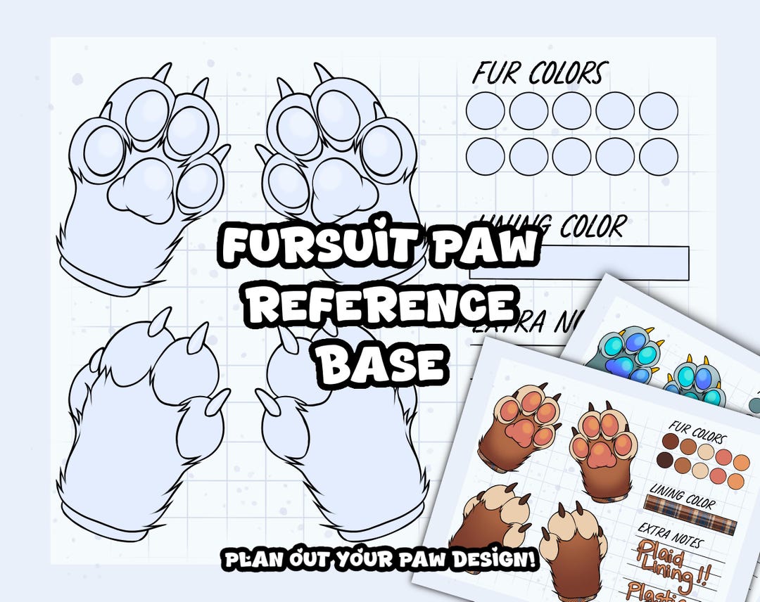 Fursuit Paw Reference Base | DIY Furry Digital Coloring Page - Etsy