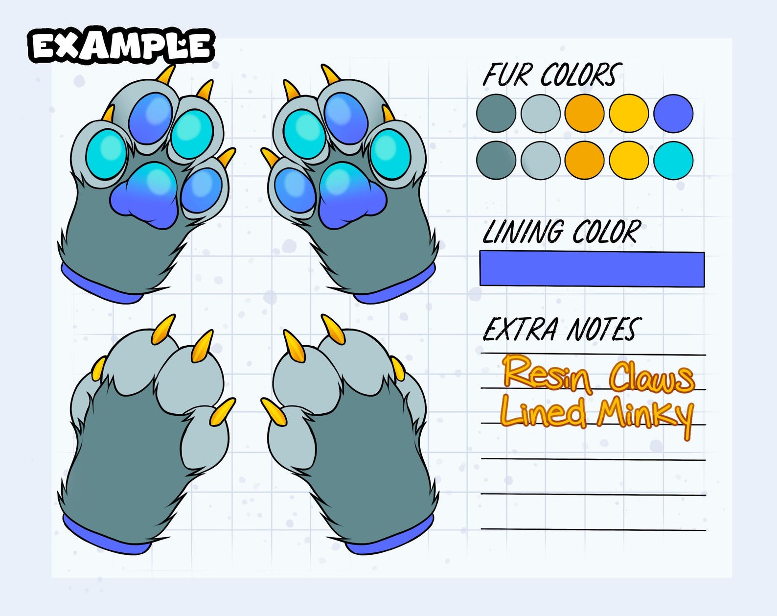 Fursuit Paw Reference Base | DIY Furry Digital Coloring Page - Etsy