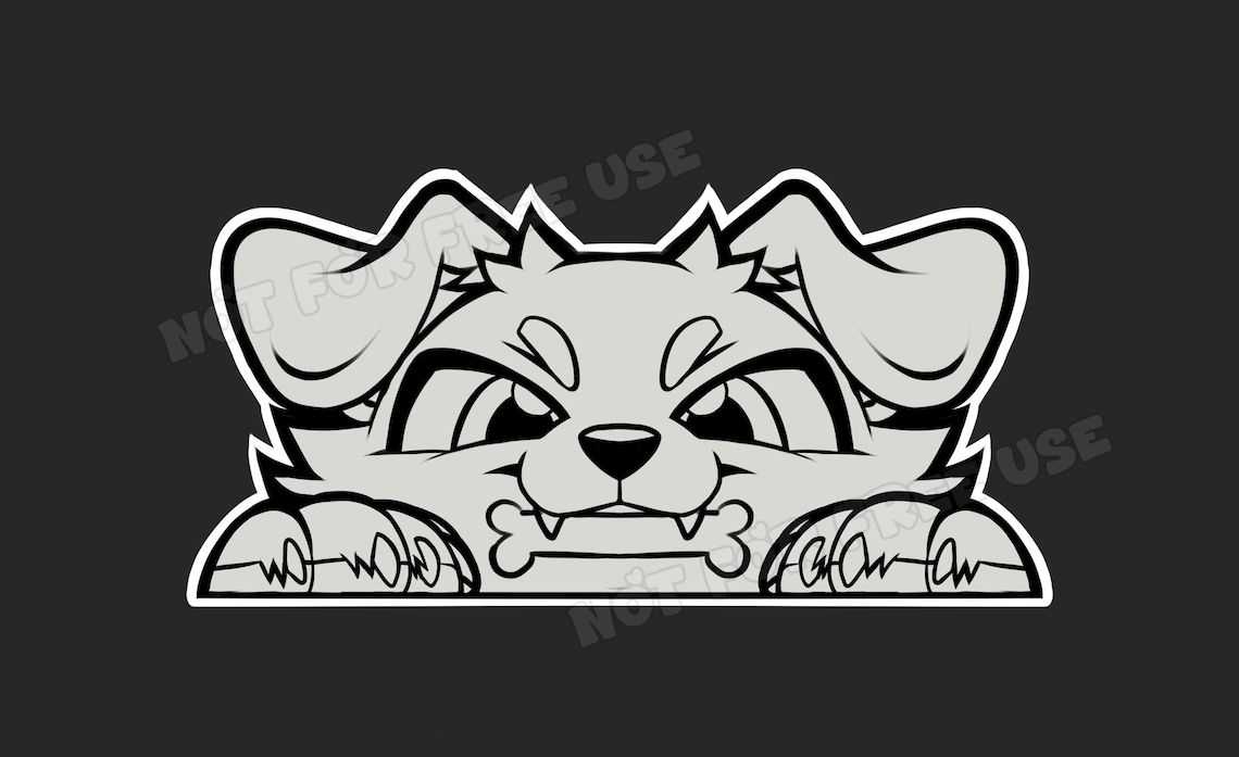 Furry Peeker Sticker Base [PUPPY!] - Etsy