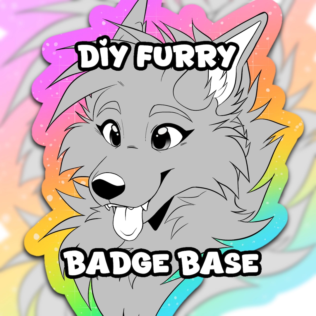 DIY Furry Badge Base | Do It Yourself Fursona Art - Etsy UK