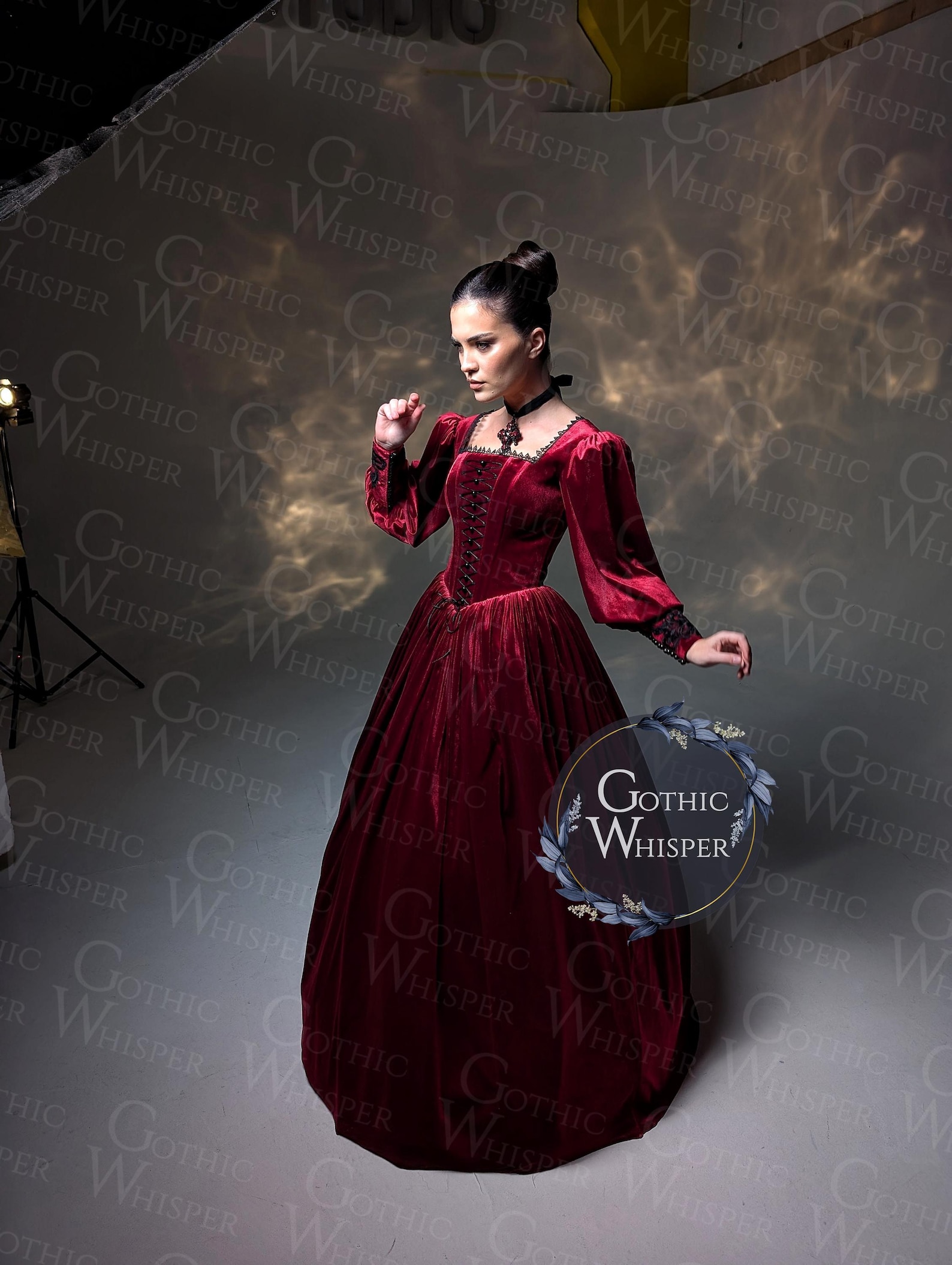 Gothic Red Velvet Dress | Medieval Princess Gown | Renaissance Inspired ...