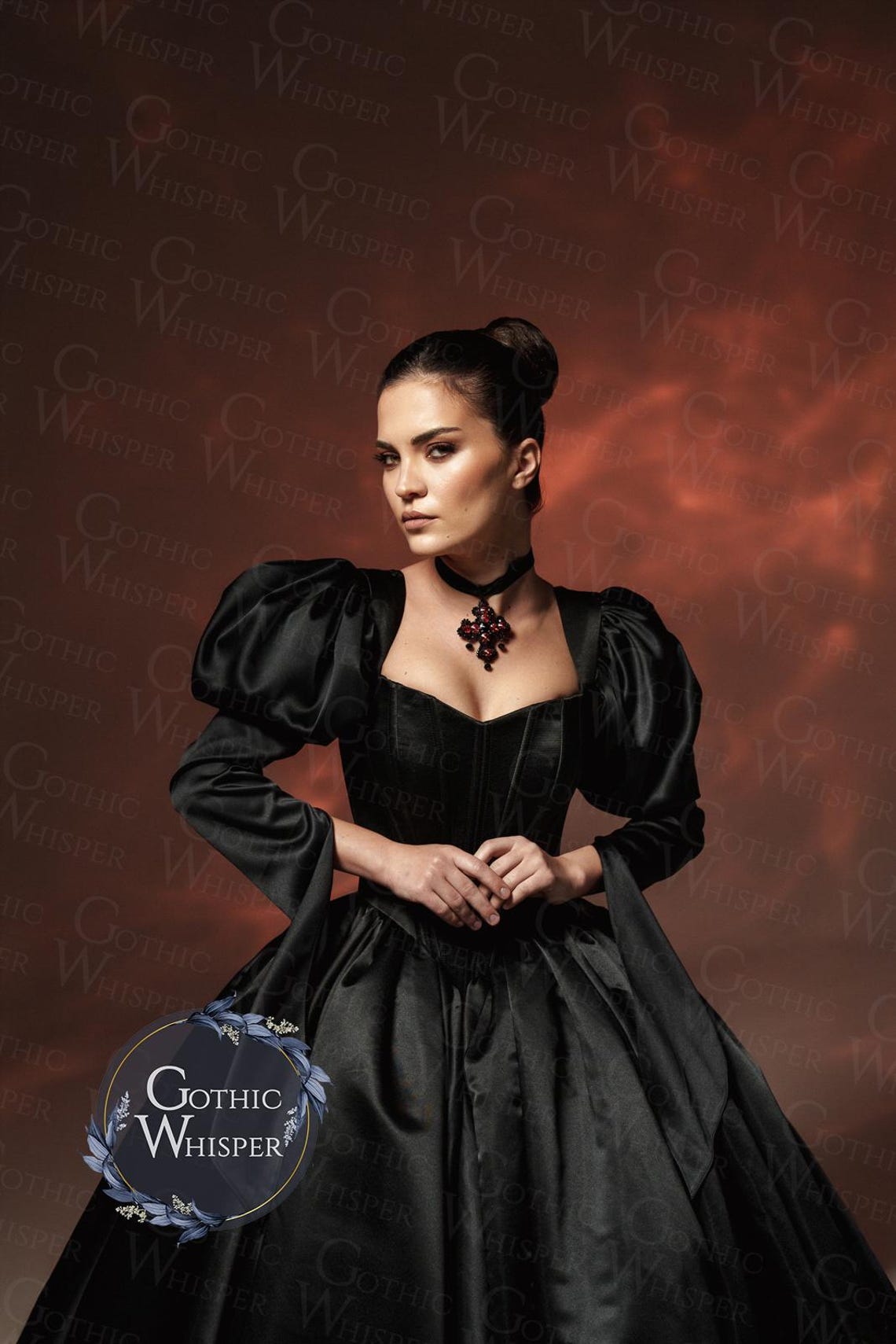 Black Gothic Wedding Dress,victorian Bridal Gown,corset Ball Gown ...