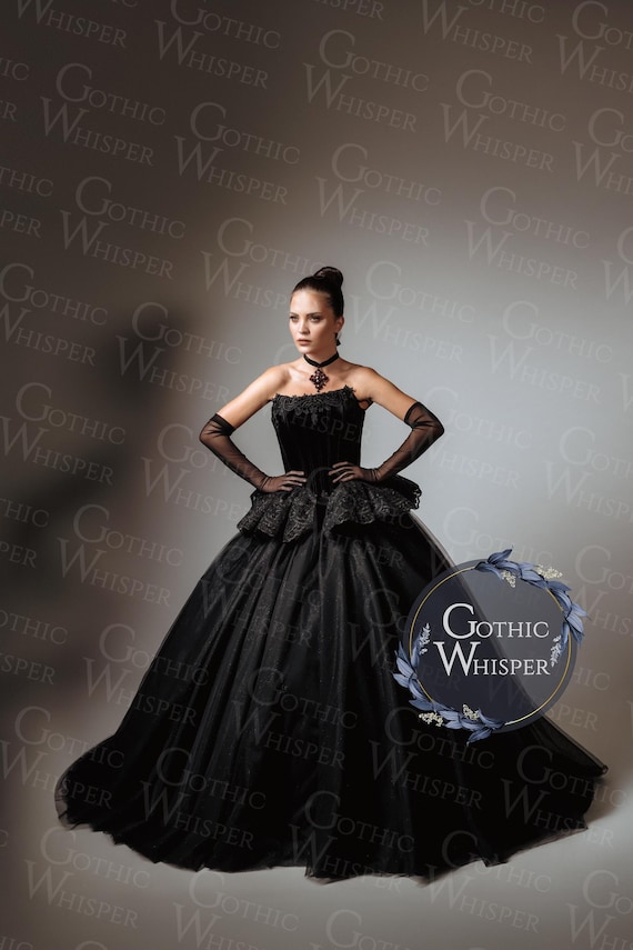 Gothic Cinderella Gothic Style Poster Of A Woman In A Black Dress With