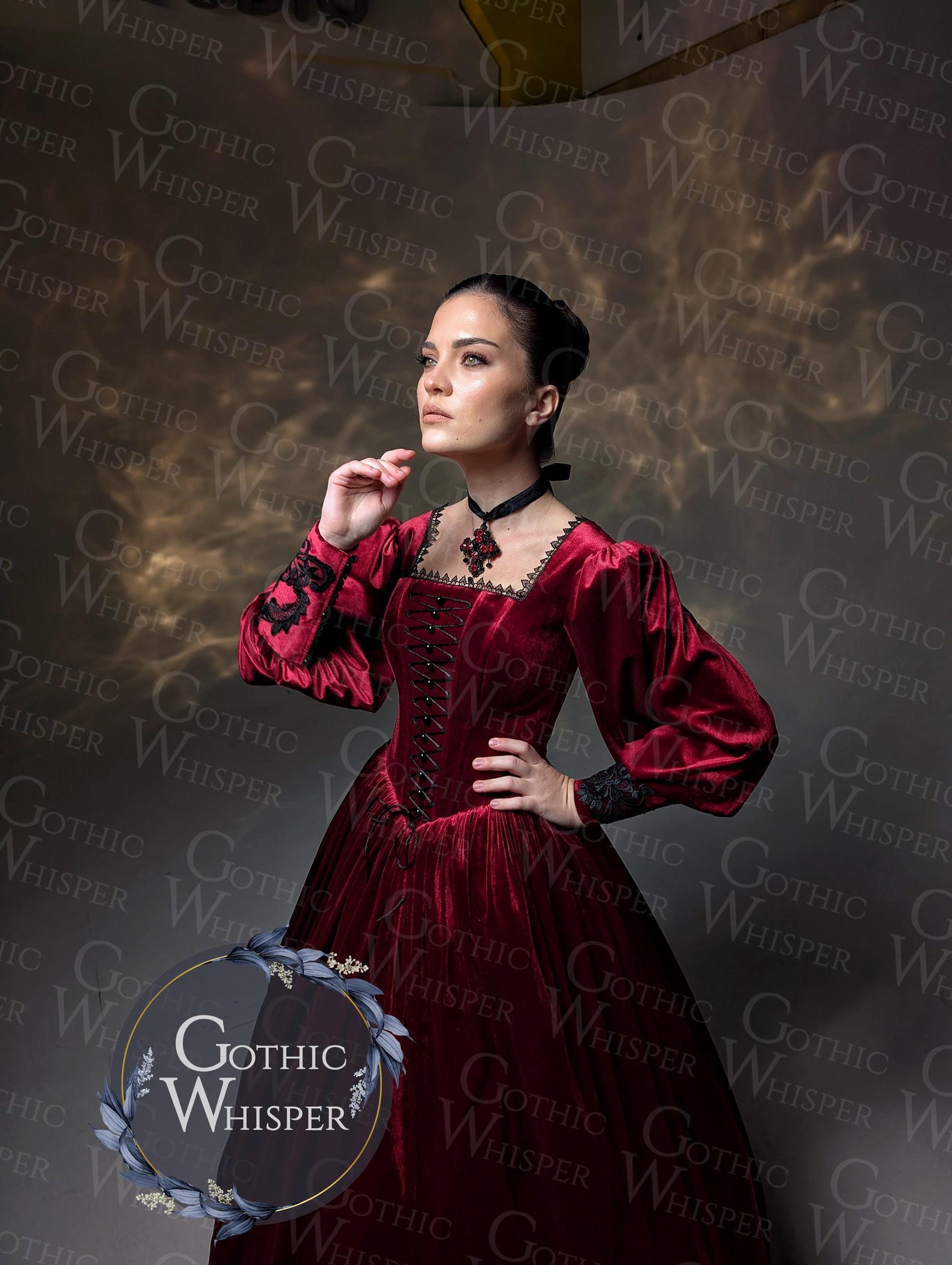 Gothic Red Velvet Dress | Medieval Princess Gown | Renaissance Inspired ...