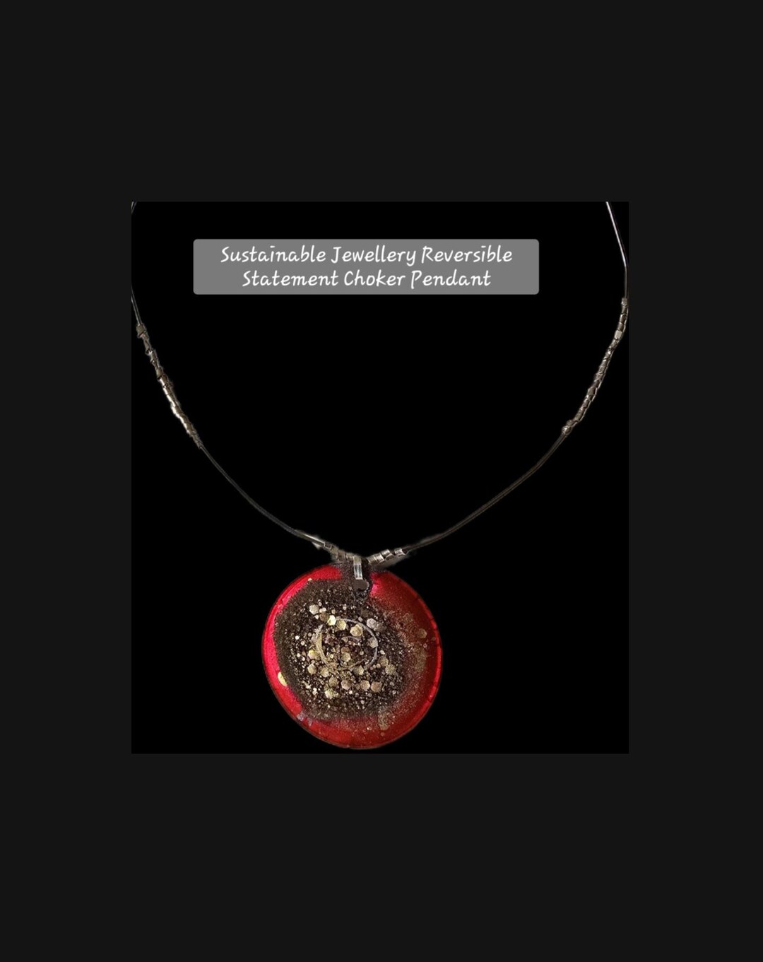 Reversible Sterling Silver Statement Pendant: Red & Pink Sustainable ...