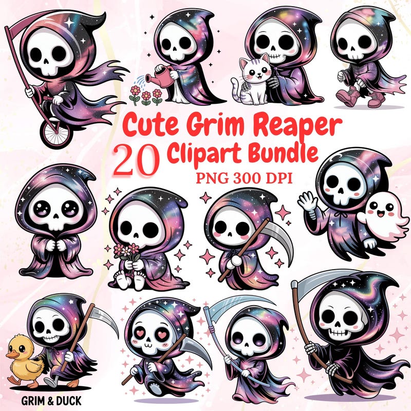 Cute Reaper Clipart Png - Etsy
