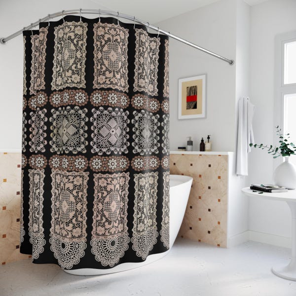 Lace Shower Curtain - Etsy