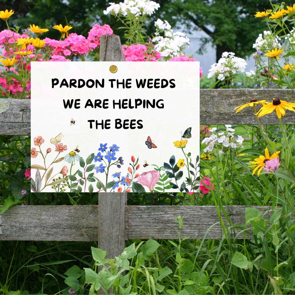 PRINTABLE • Help the Bees Printable Sign, No Mow May Lawn Yard Signage ...
