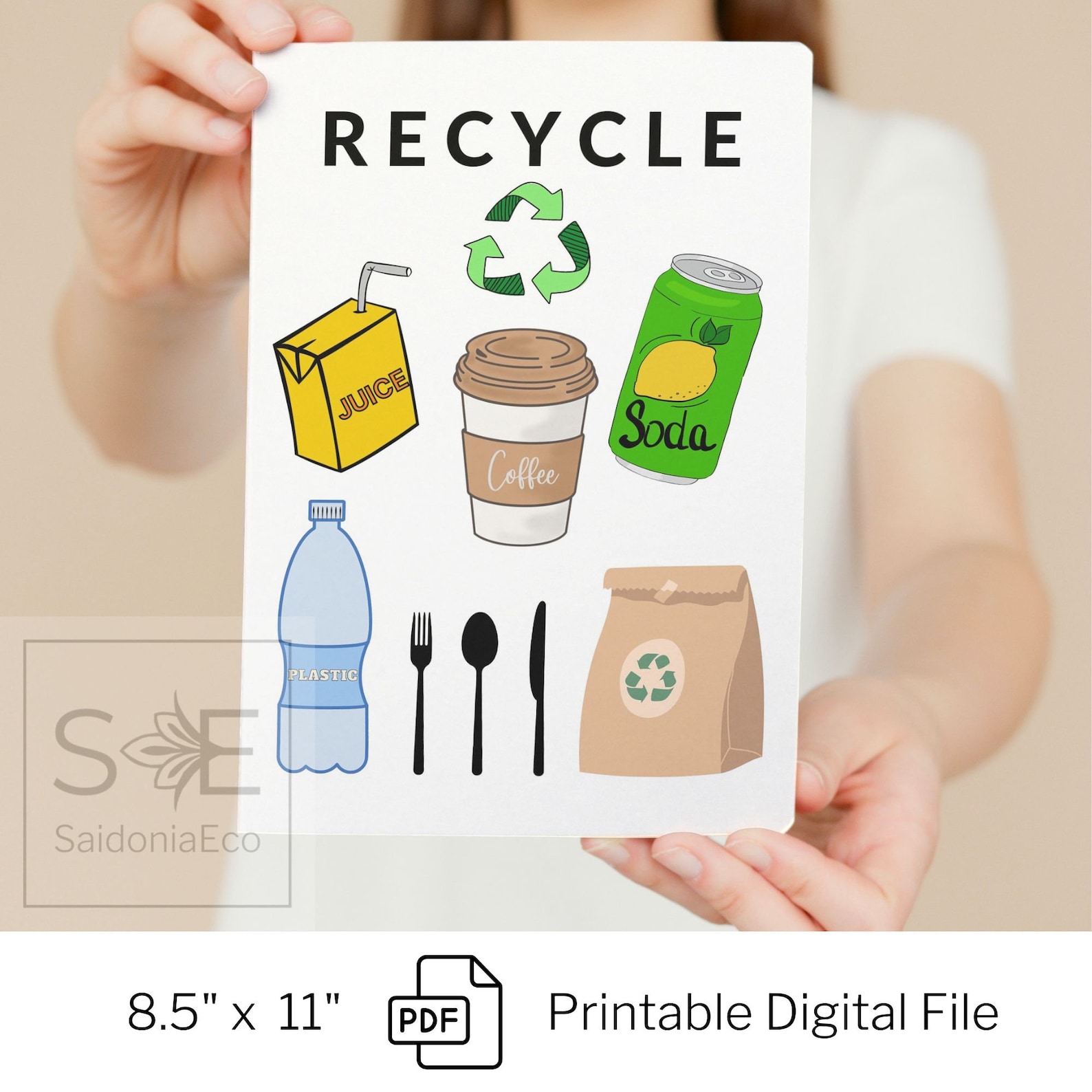 PRINTABLE Compost Label Recycle Download File Print Sign - Etsy