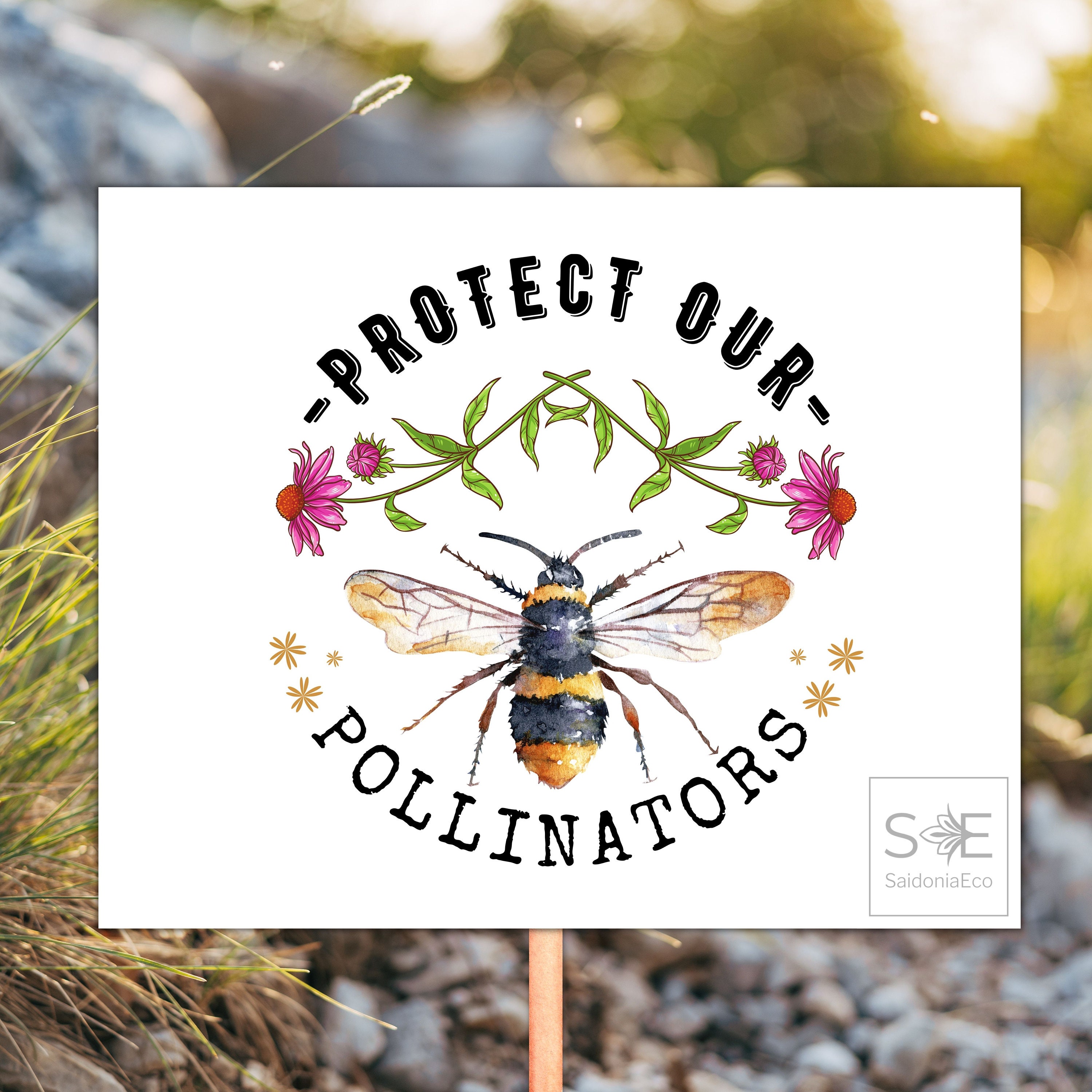 PRINTABLE Protect Our Bee Pollinators Save the Bees PDF Sign - Etsy Australia