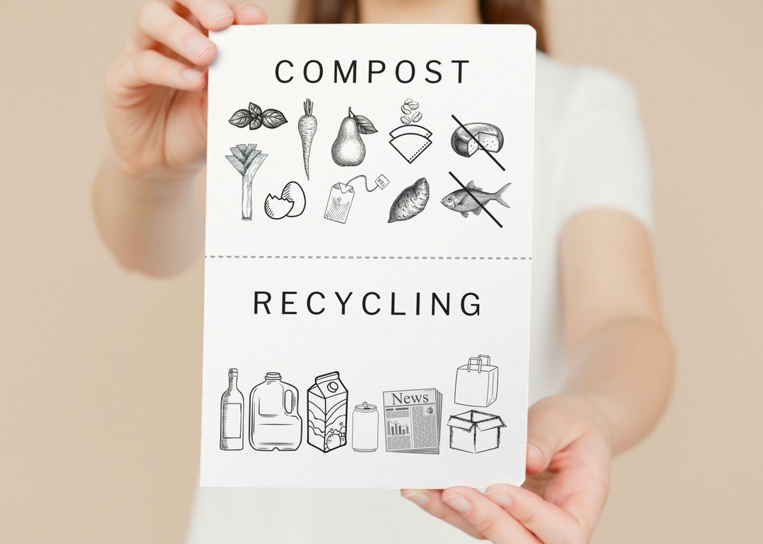 PRINTABLE | Compost Label, Recycle Download File Print Sign 4" X 6 ...
