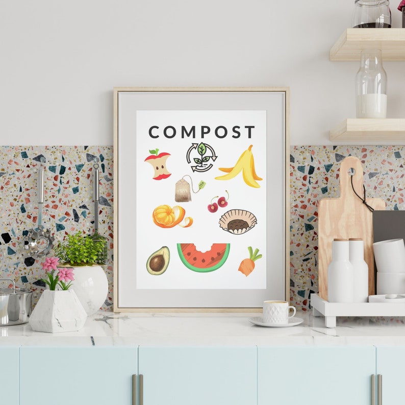 PRINTABLE Compost Label Recycle Download File Print Sign - Etsy