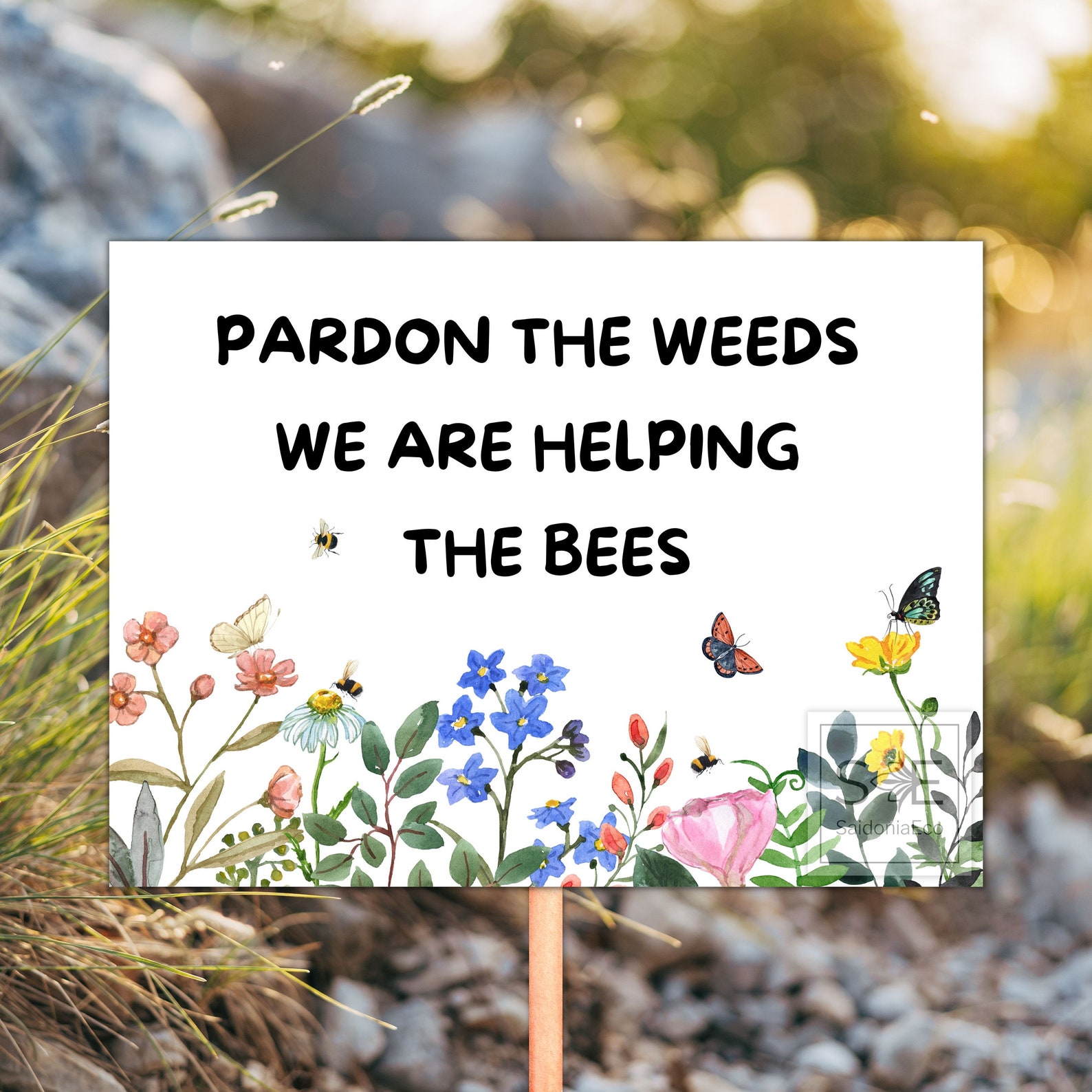 PRINTABLE • Help the Bees Printable Sign, No Mow May Lawn Yard Signage ...