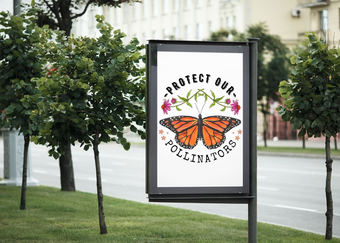 PRINTABLE Monarch Butterfly Art PDF Digital Poster Protect | Etsy