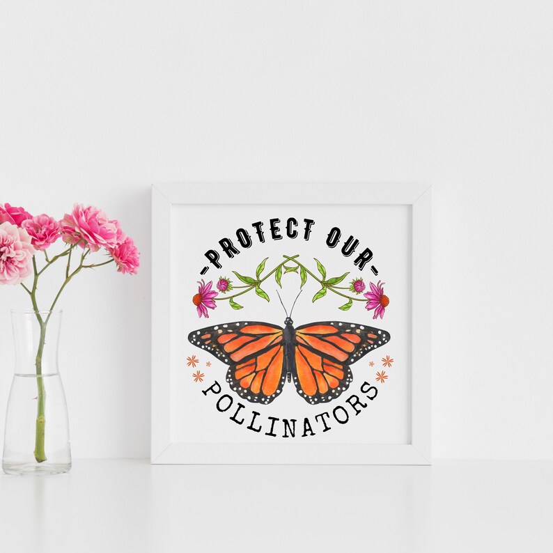 PRINTABLE Monarch Butterfly Art PDF Digital Poster Protect - Etsy
