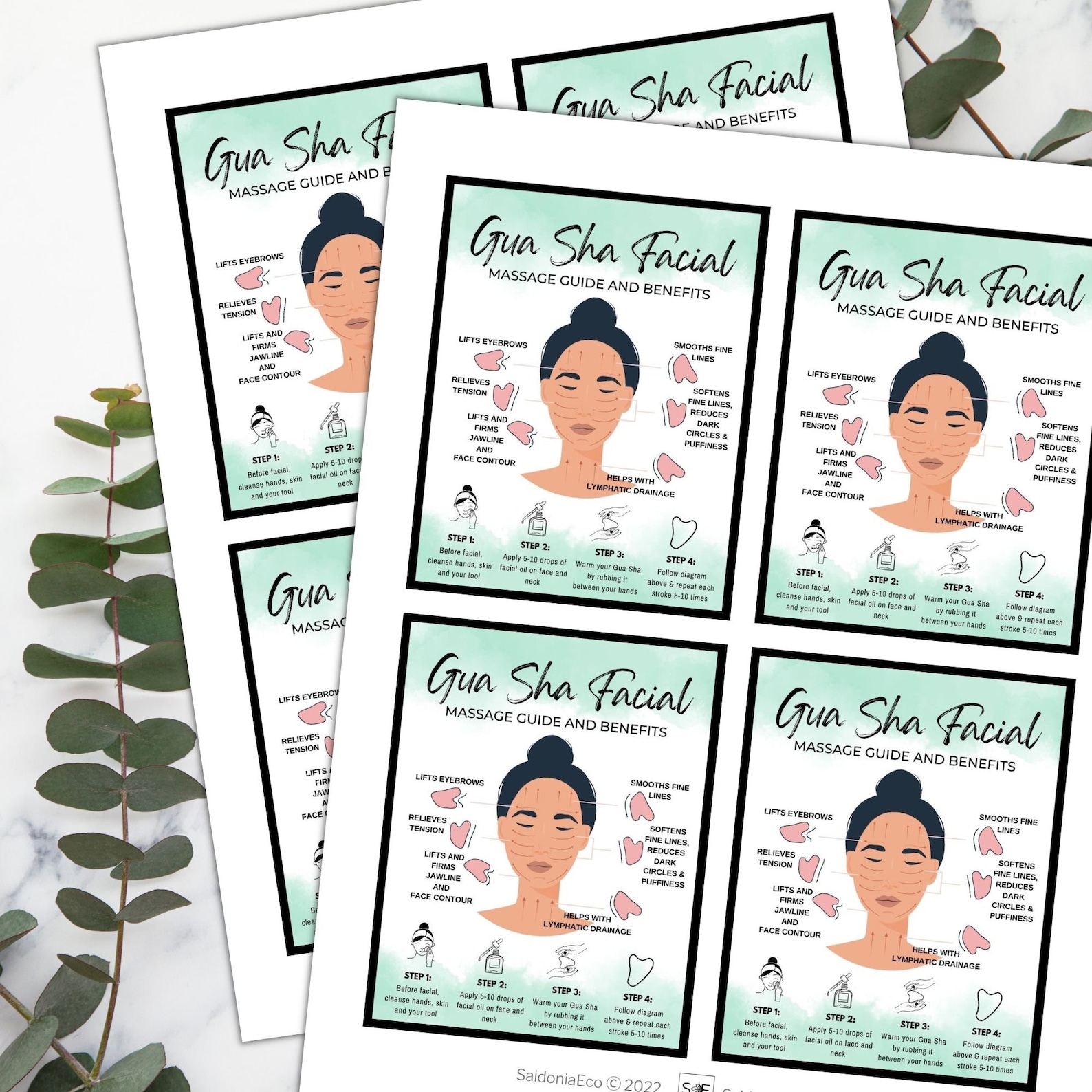 PDF Gua Sha Instruction and Use Diagram Cards Printable - Etsy