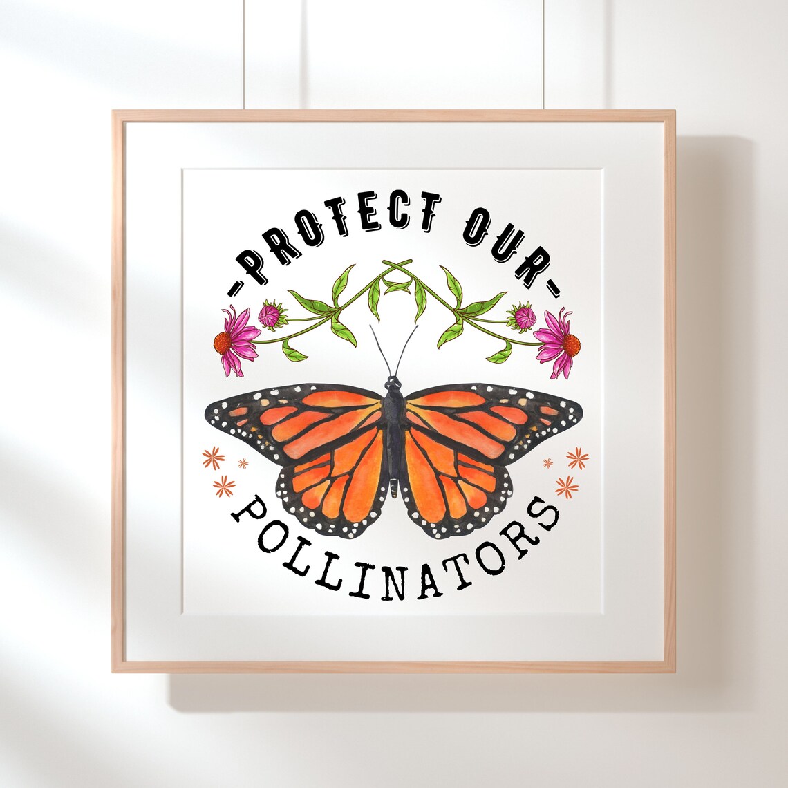 PRINTABLE Monarch Butterfly Art PDF Digital Poster Protect - Etsy