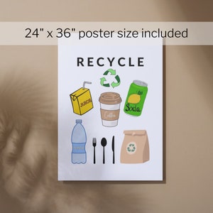 PRINTABLE | Compost Label, Recycle Download File Print Sign 8.5" X 11 ...