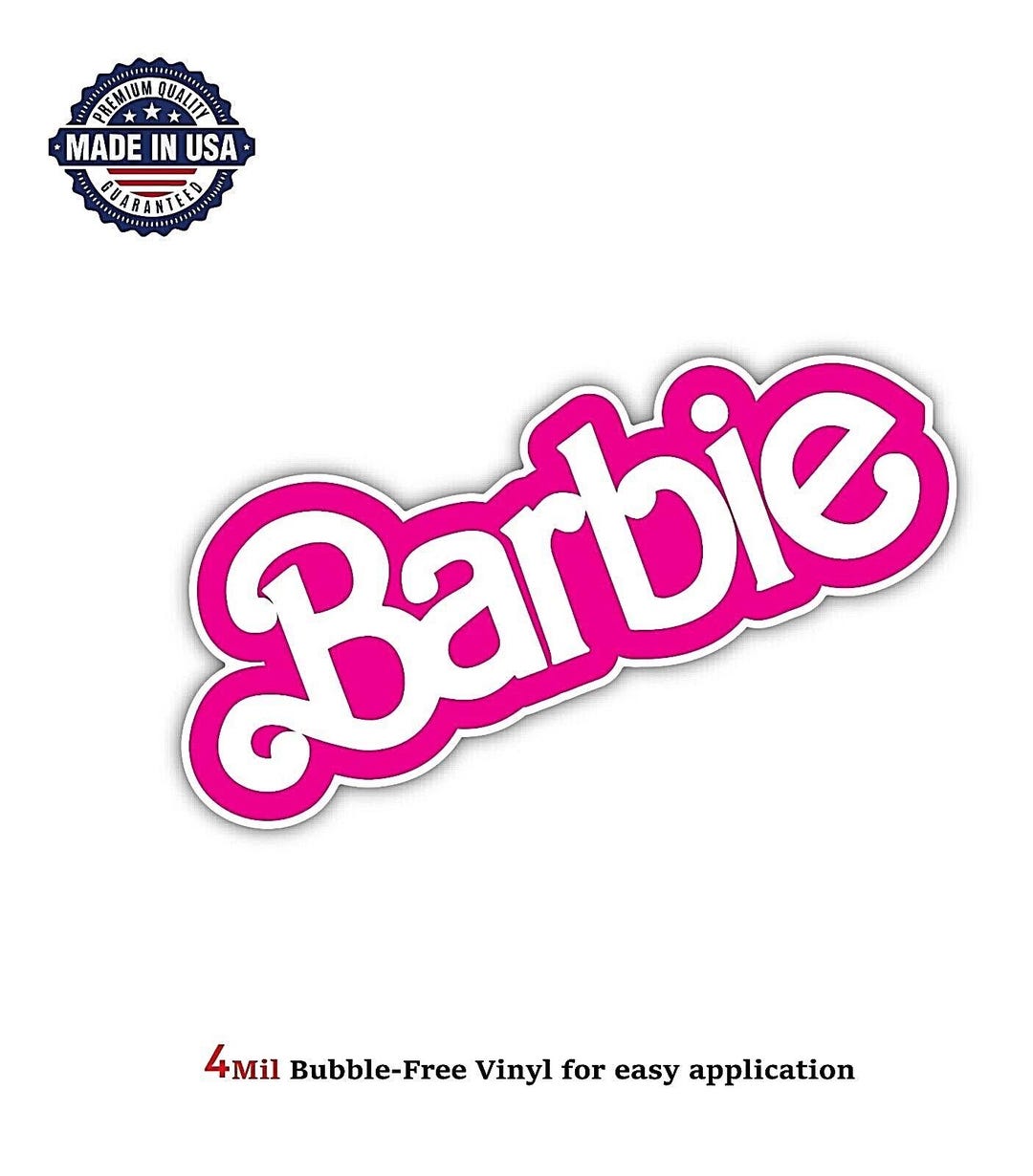 Barbie Logo Vinyl, Decal Sticker Car, Pinky Text Logo, Pink Logo ...