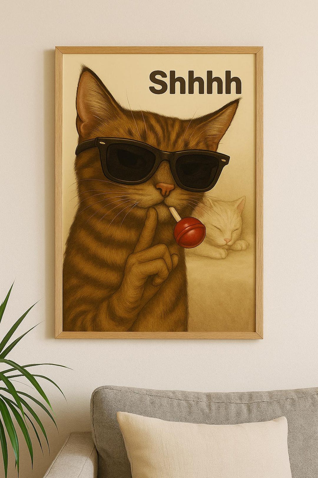 Shhhh – Funny Cat Wall Art, Printable Poster for Bedroom or Nursery - Etsy