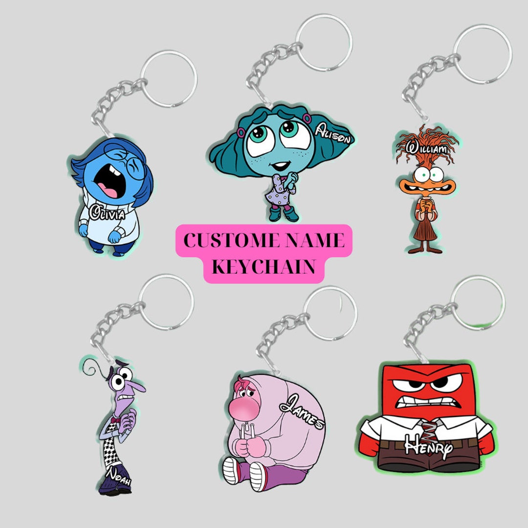 Personalized Disney Movie Inside Out Keychain Inside Out 2 Character ...